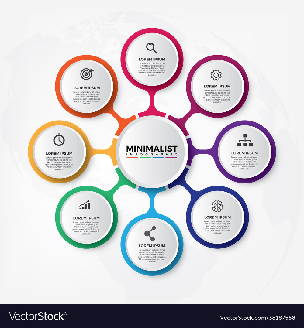 Circle Infographic Design Template Isolated Vector Image