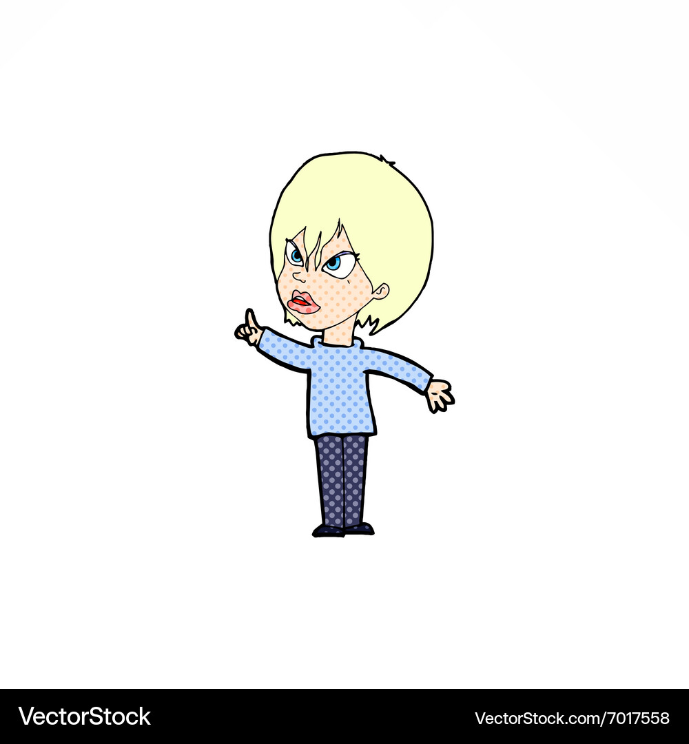 Comic cartoon woman arguing Royalty Free Vector Image