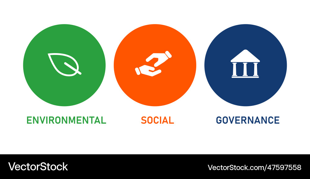 Esg environmental social governance icon set flat Vector Image