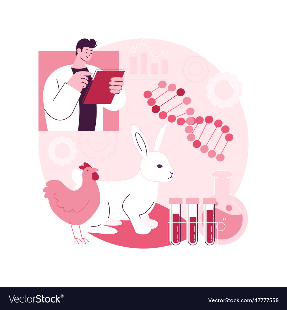 Genetically modified animals abstract concept Vector Image