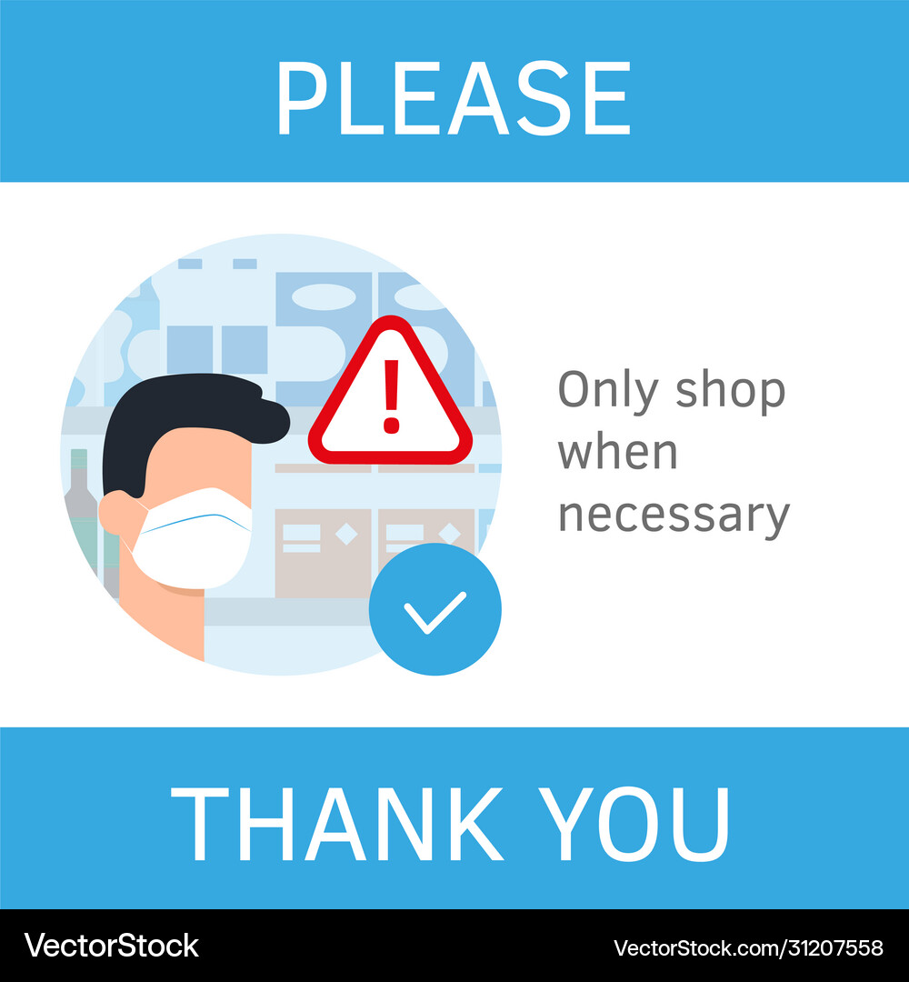 Instruction for shop please only shop when Vector Image