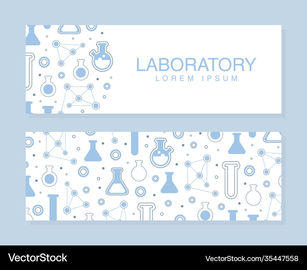 Laboratory banner template pharmacy chemistry Vector Image