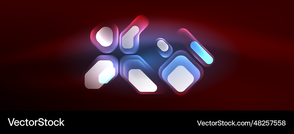Neon lines squares and round shapes abstract Vector Image