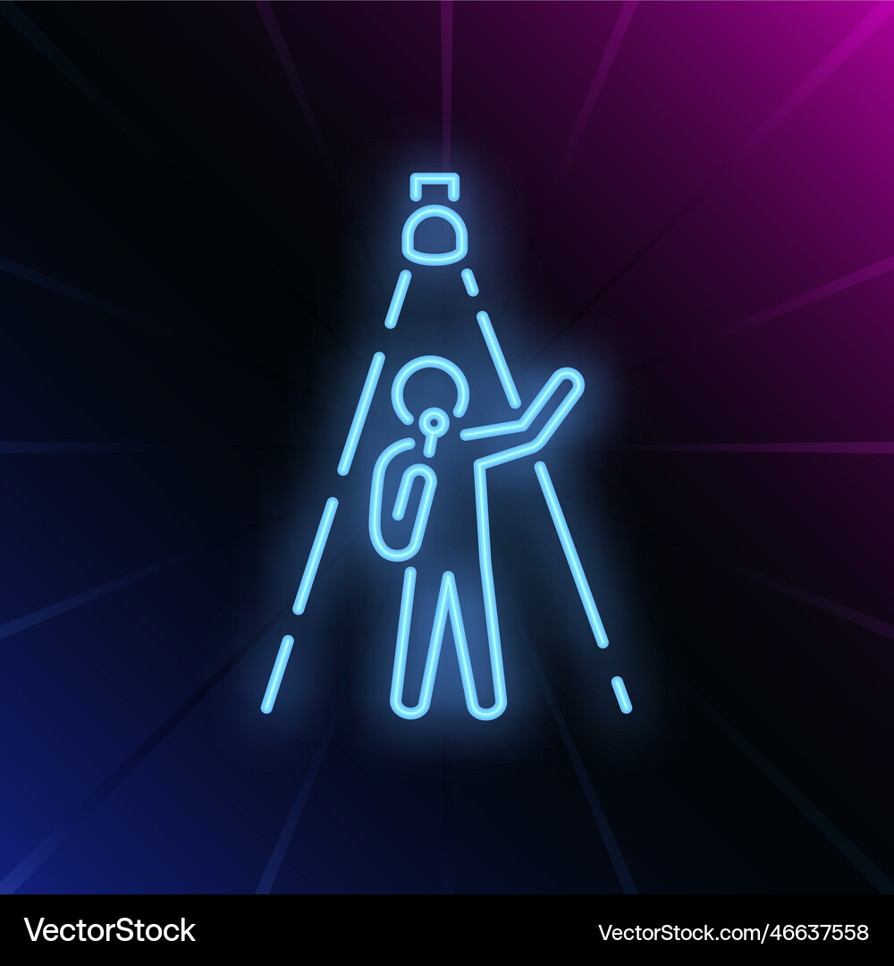 Singing man neon sign Royalty Free Vector Image