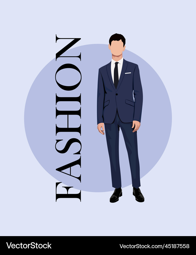 Stylish man in a flat style on an interesting Vector Image