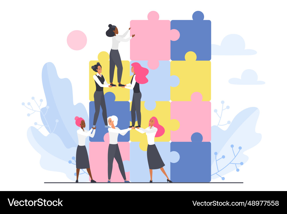 Support from community of women teamwork Vector Image