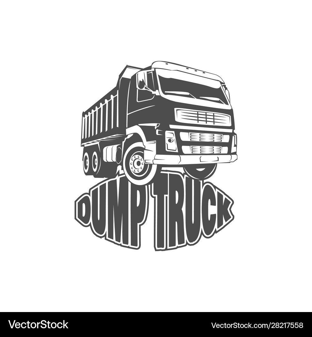 Tipper truck isolated on white background Vector Image