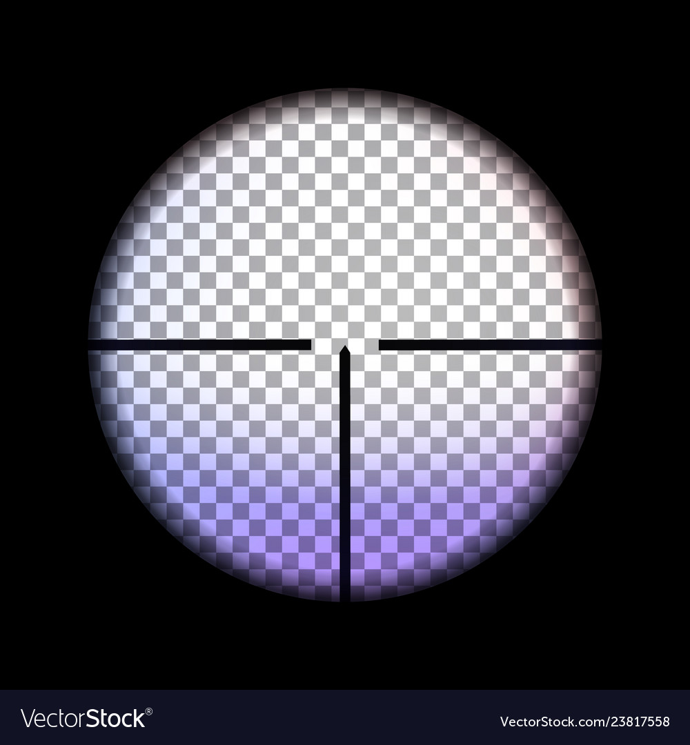 View Through Sniper Scope With Effect Of Light Vector Image