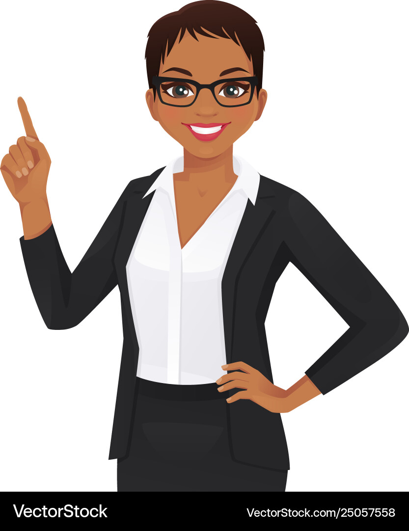 Woman pointing up Royalty Free Vector Image - VectorStock