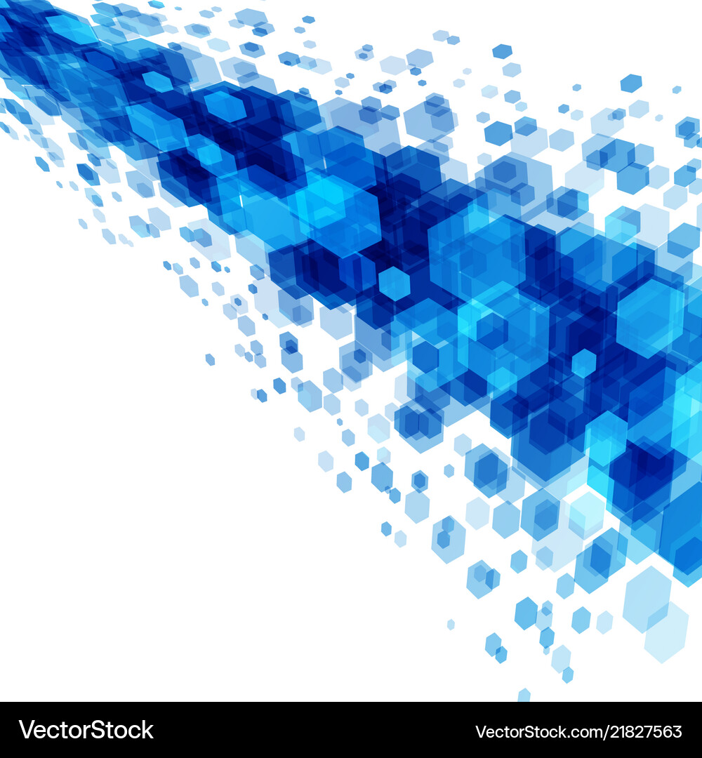 Abstract geometric hexagon blue background Vector Image