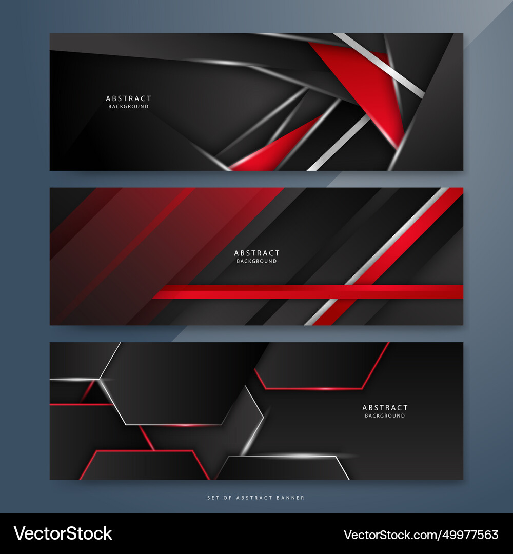 Abstract red and black banner background design Vector Image