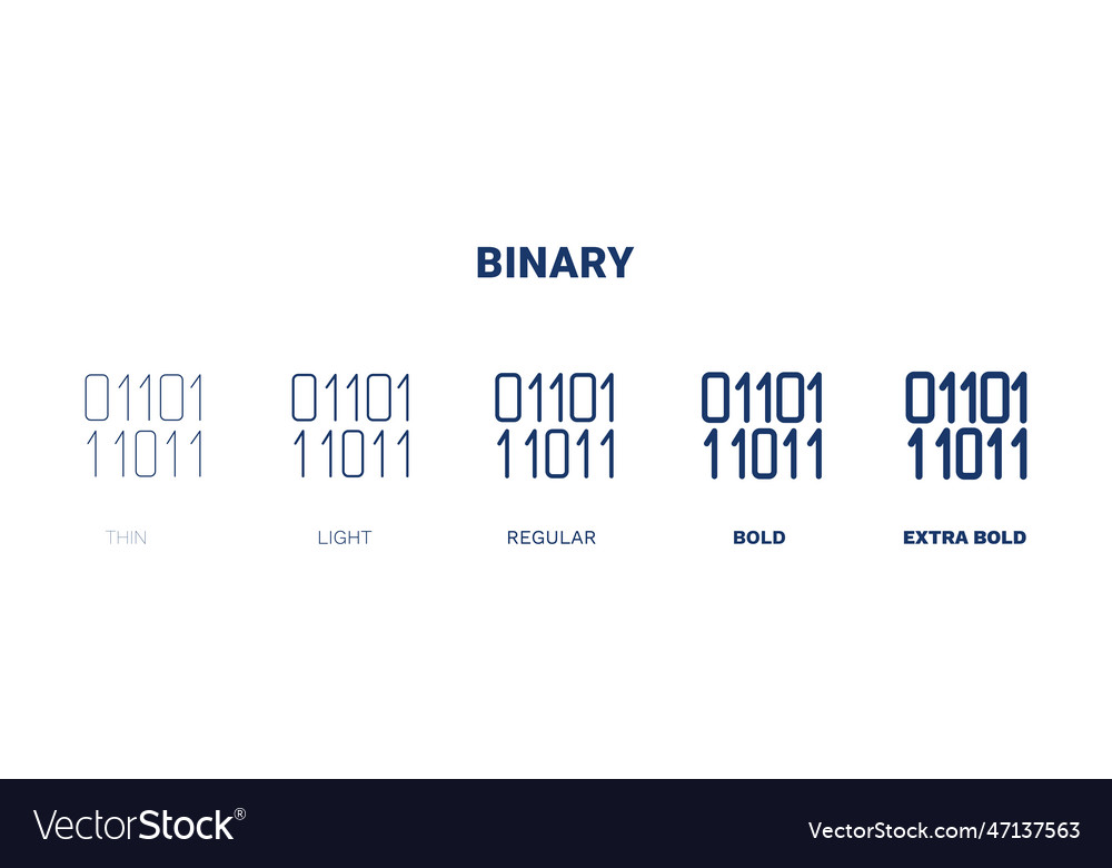 Binary icon thin light regular bold black binary Vector Image