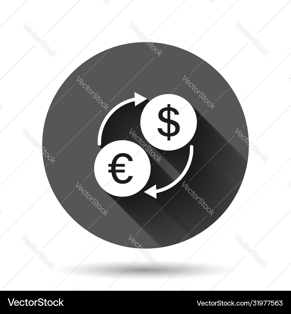 Currency exchange icon in flat style dollar euro Vector Image
