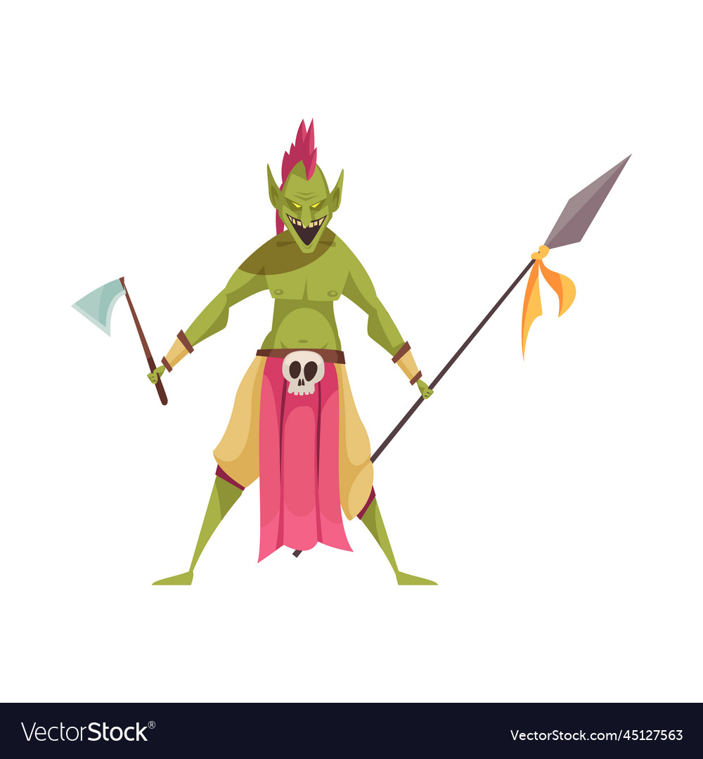 Evil character orc composition Royalty Free Vector Image
