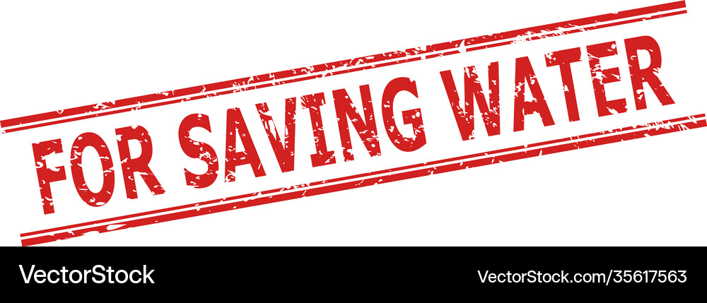 For saving water stamp seal with grunged texture Vector Image
