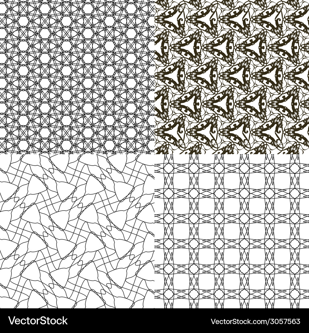 Geometric patterns tiling set of abstract vintage Vector Image