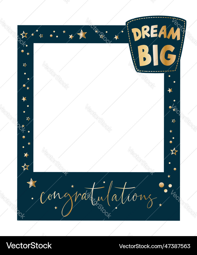 Graduation party photo booth props frame with Vector Image