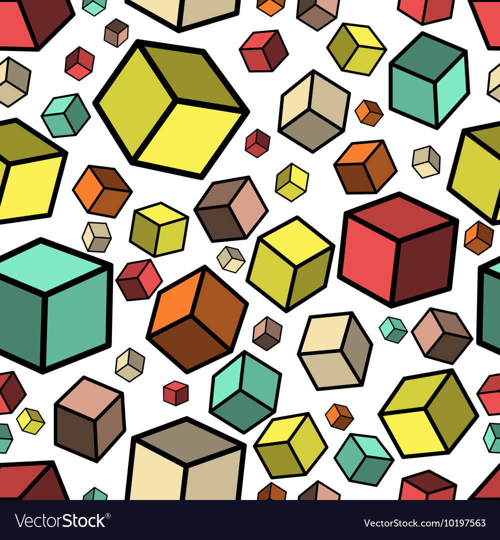 Isometric fall cubes seamless texture background Vector Image