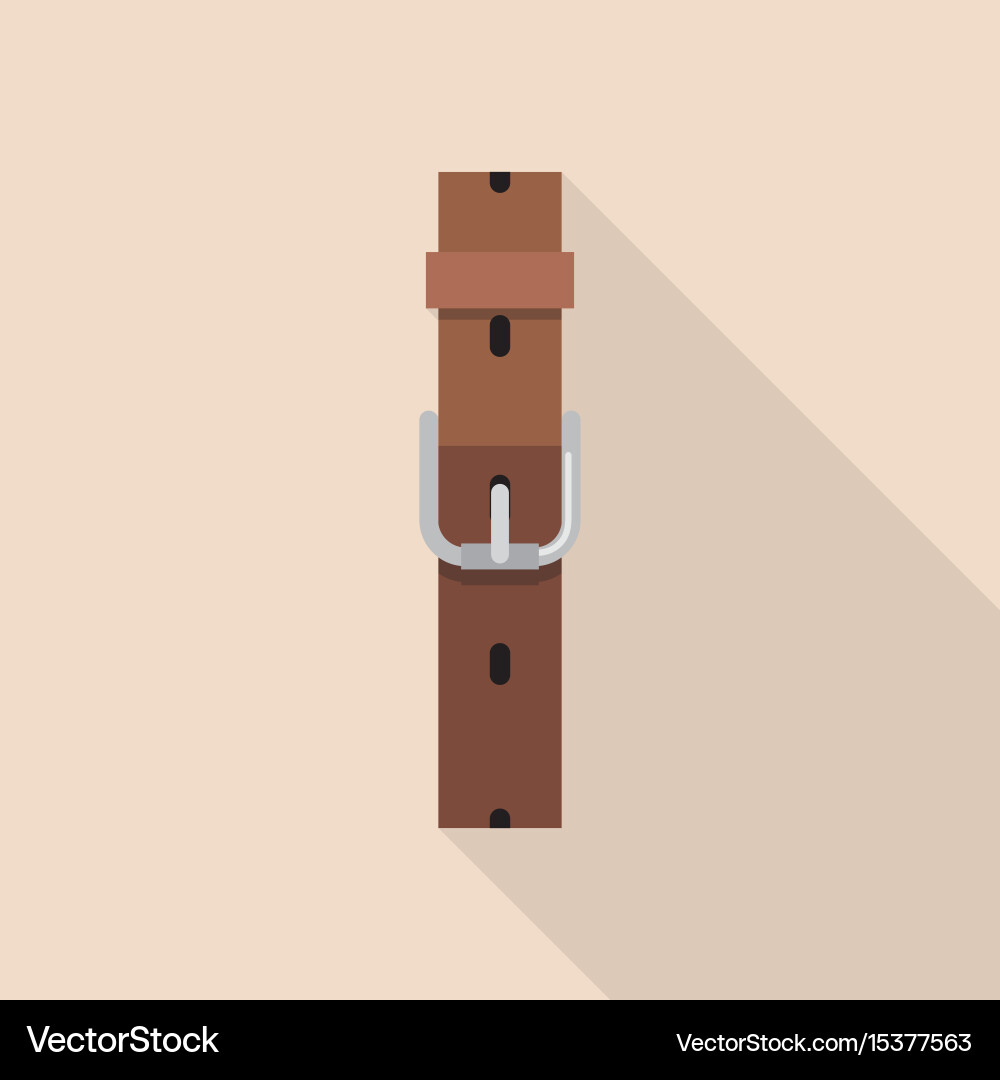Leather belt with a buckle in flat style Vector Image