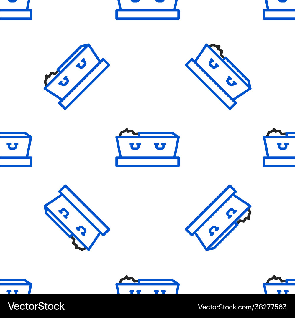 Line open coffin with dead deceased body icon Vector Image