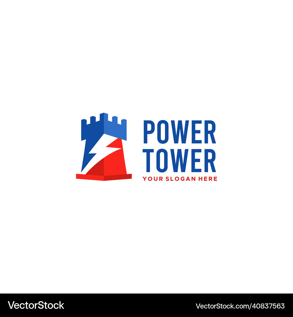 Modern colorful power tower lightning logo design Vector Image
