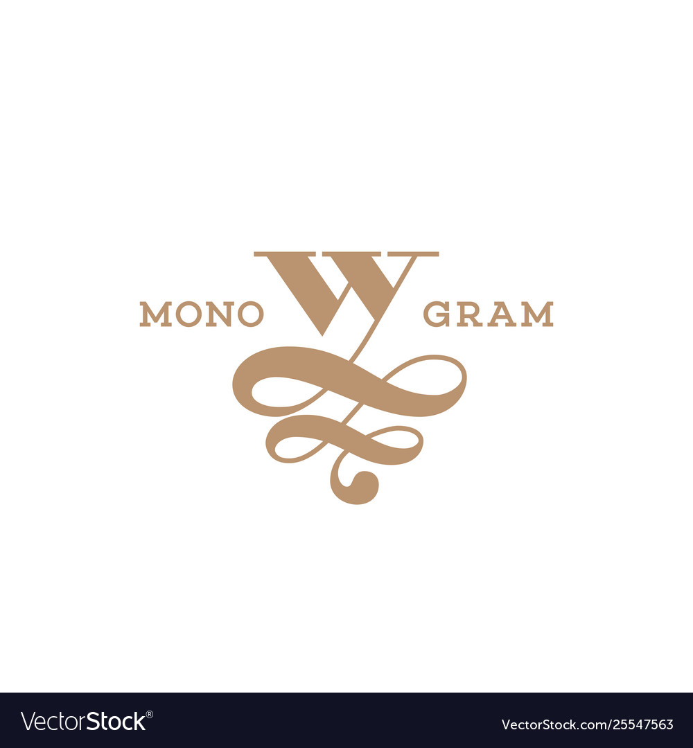 Monogram w Royalty Free Vector Image - VectorStock