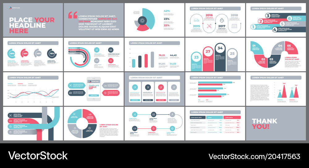 Presentation template design with infographic Vector Image