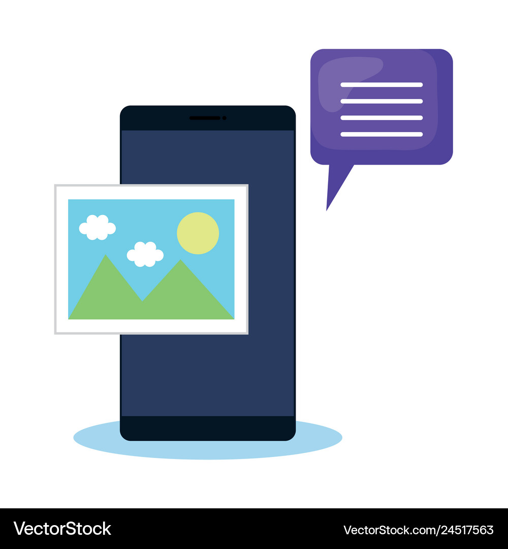 Smartphone with business marketing Royalty Free Vector Image