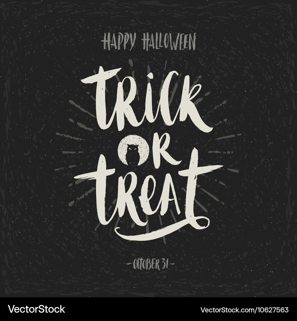 Trick or treat - hand drawn calligraphy Royalty Free Vector
