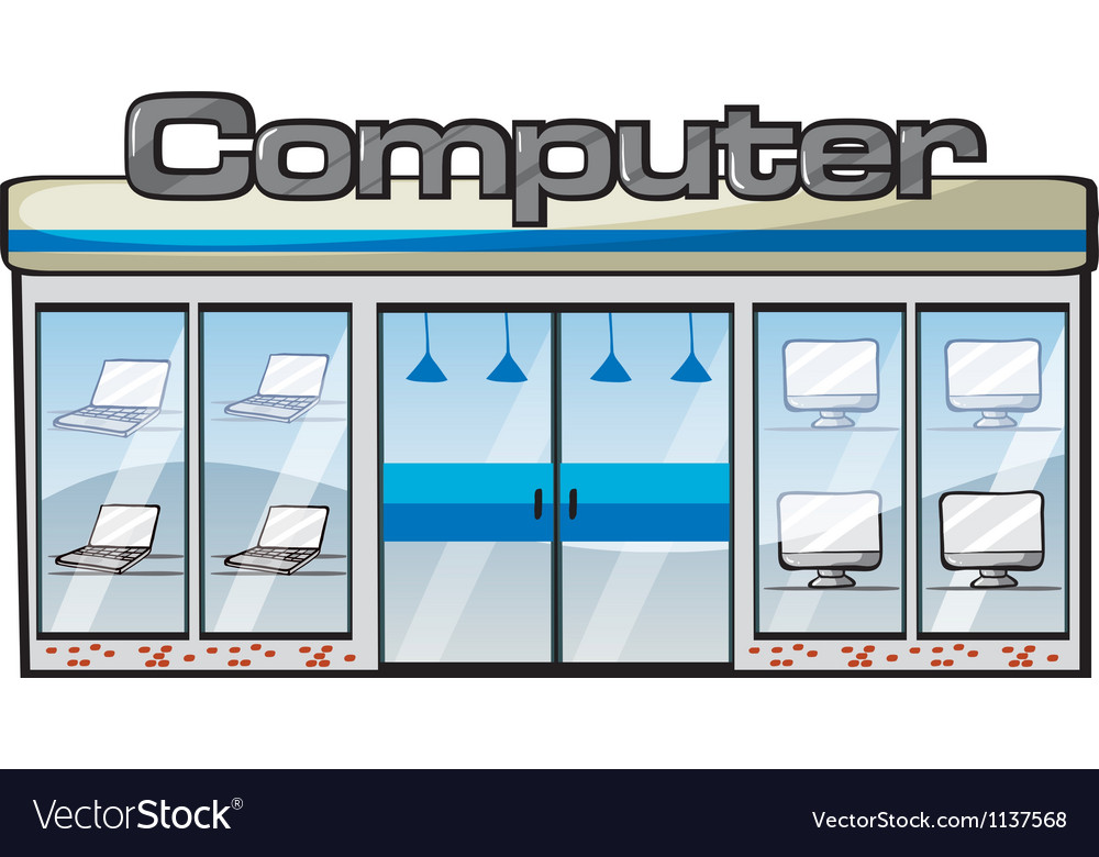 A computer store Royalty Free Vector Image - VectorStock