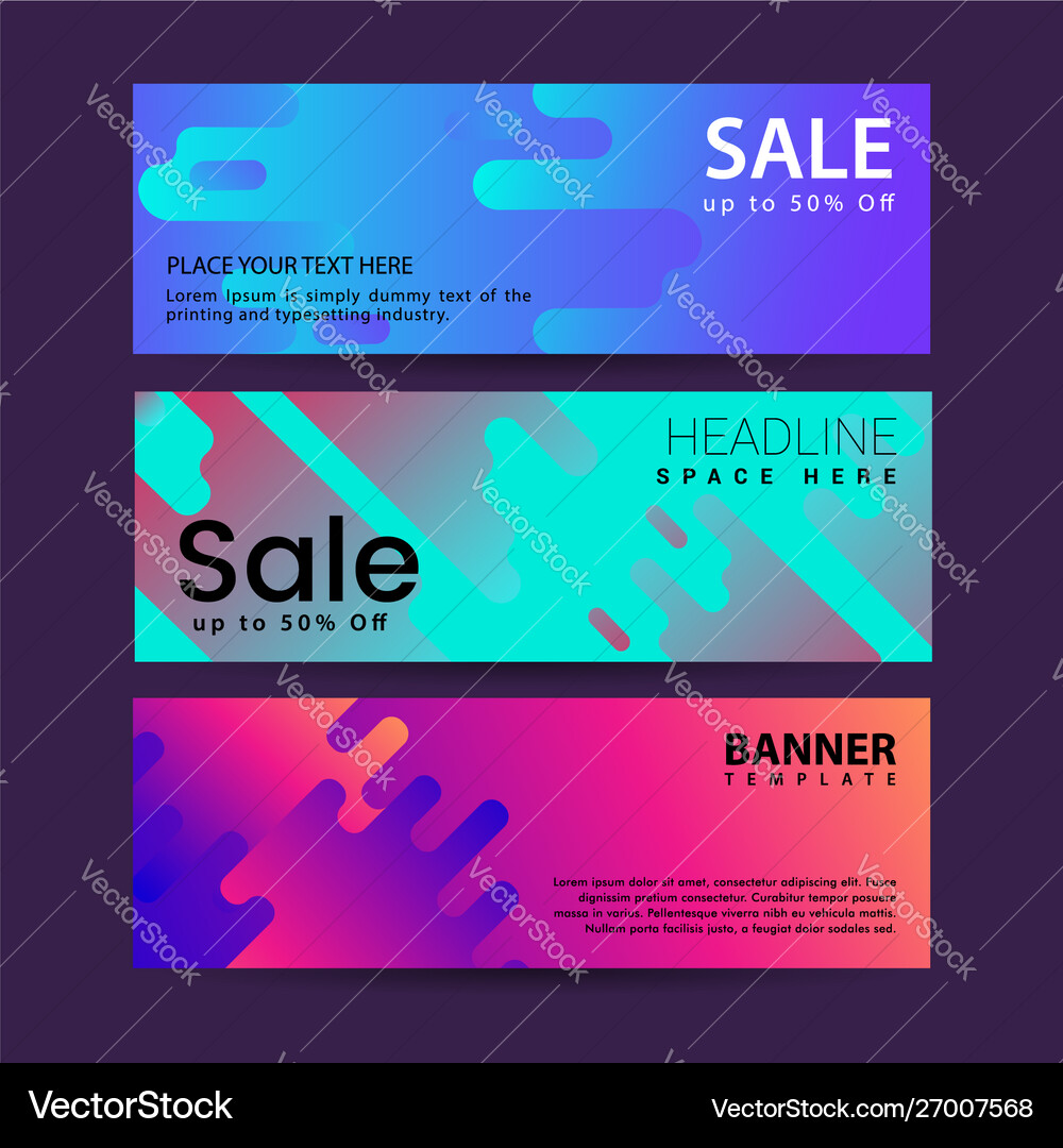 Abstract motion banners colorful geometric shapes Vector Image