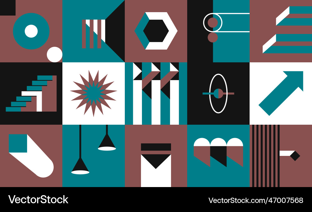 Abstract shapes in squares geometric form art Vector Image