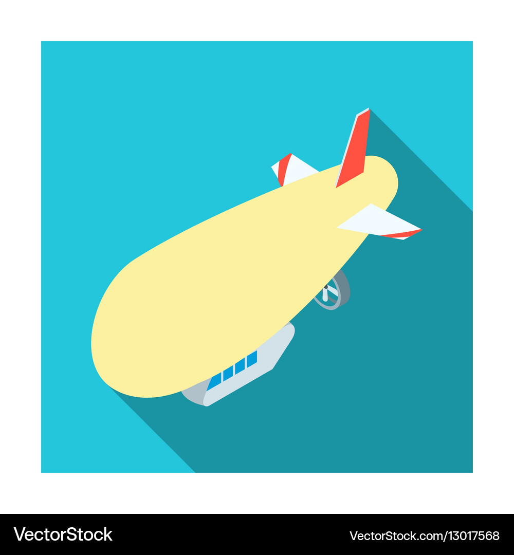 Airship icon in flat style isolated on white Vector Image