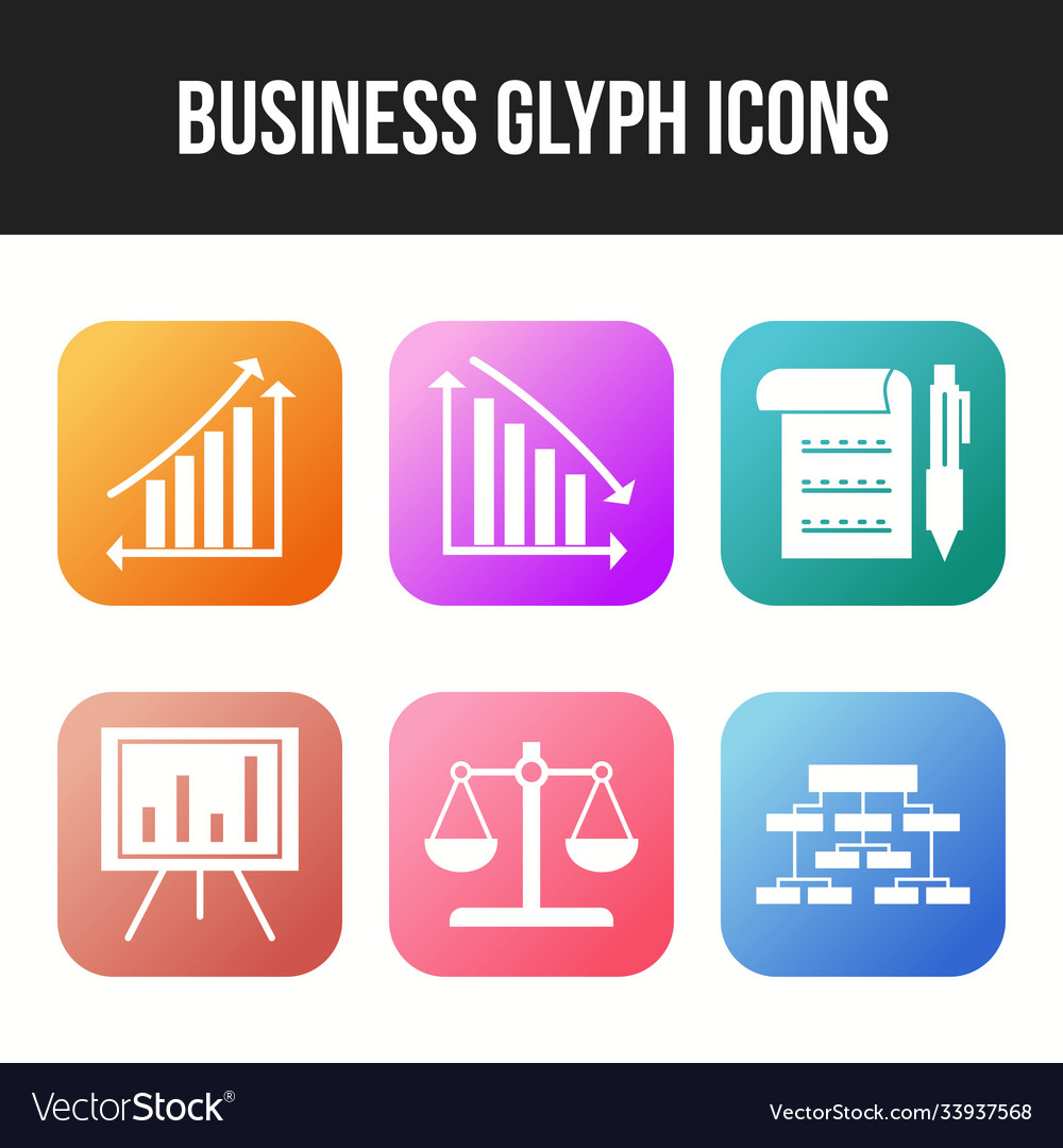 Beautiful 6 icons pack business Royalty Free Vector Image