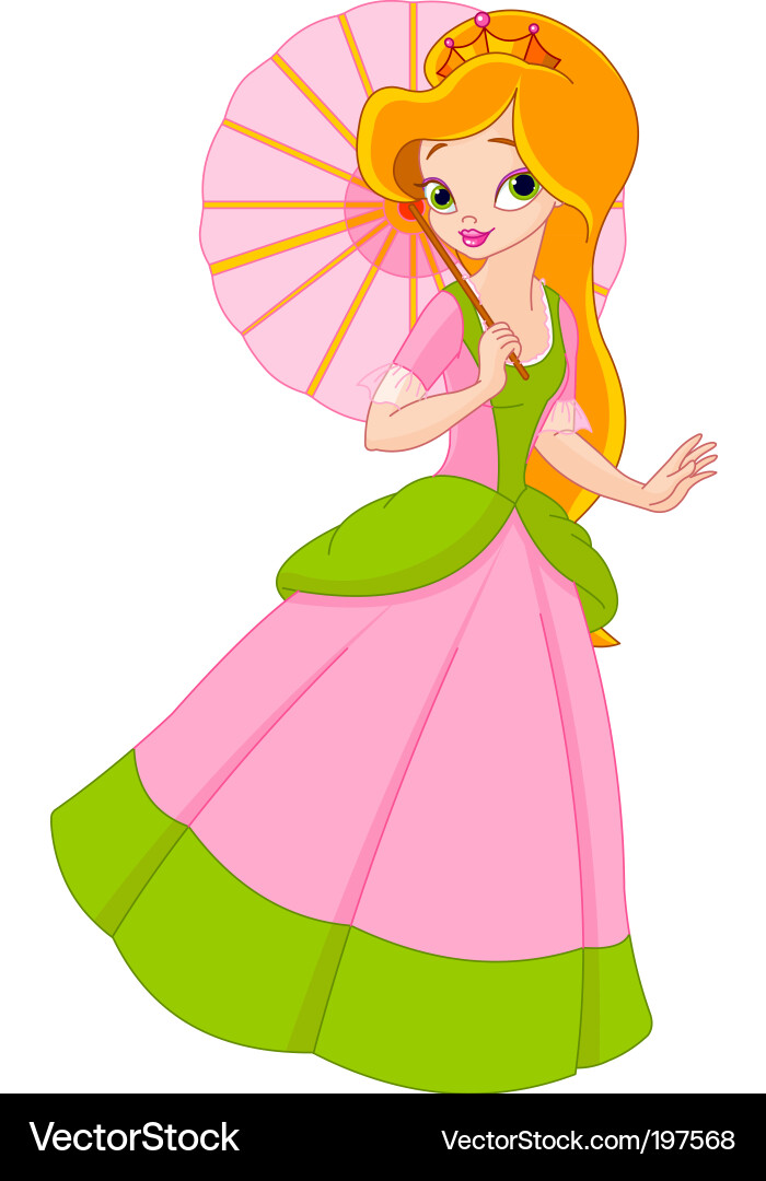 Beautiful princess at summer day Royalty Free Vector Image