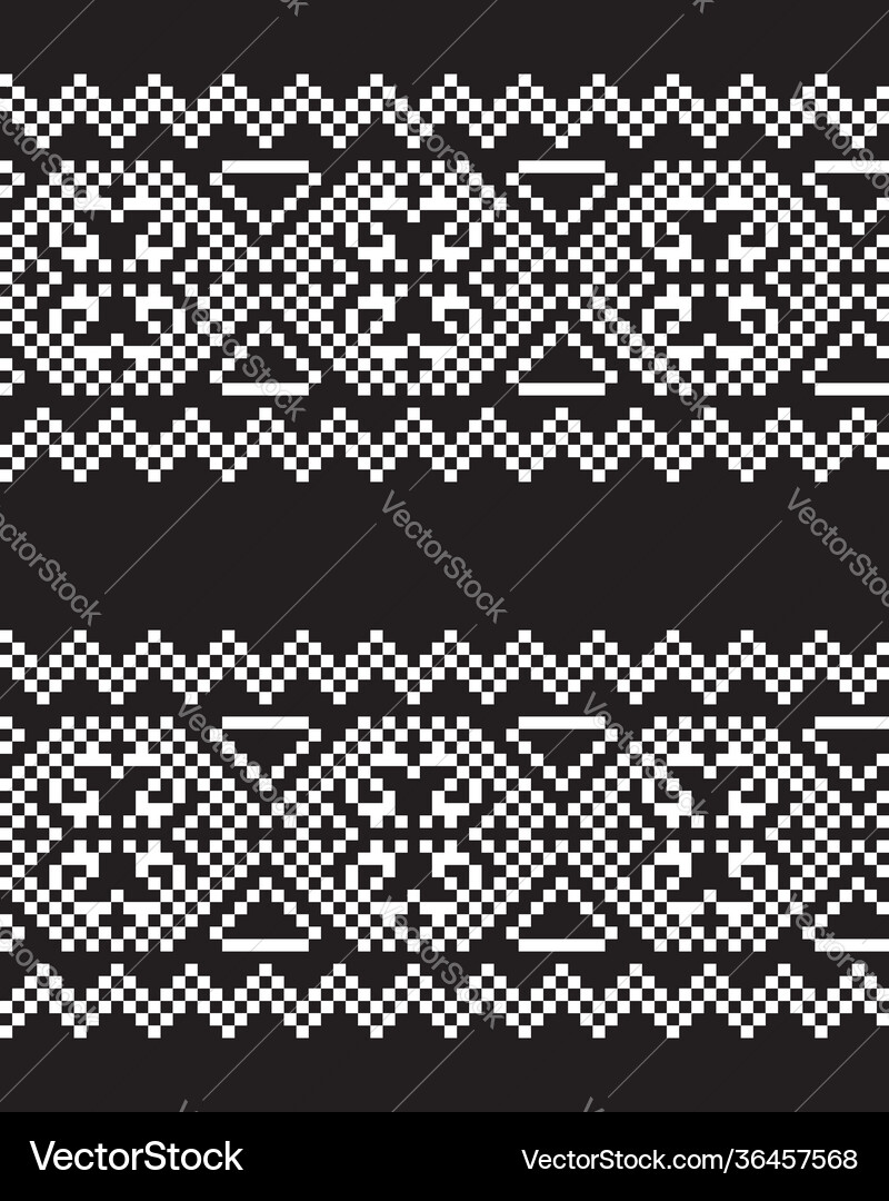 Black and white christmas fair isle seamless Vector Image