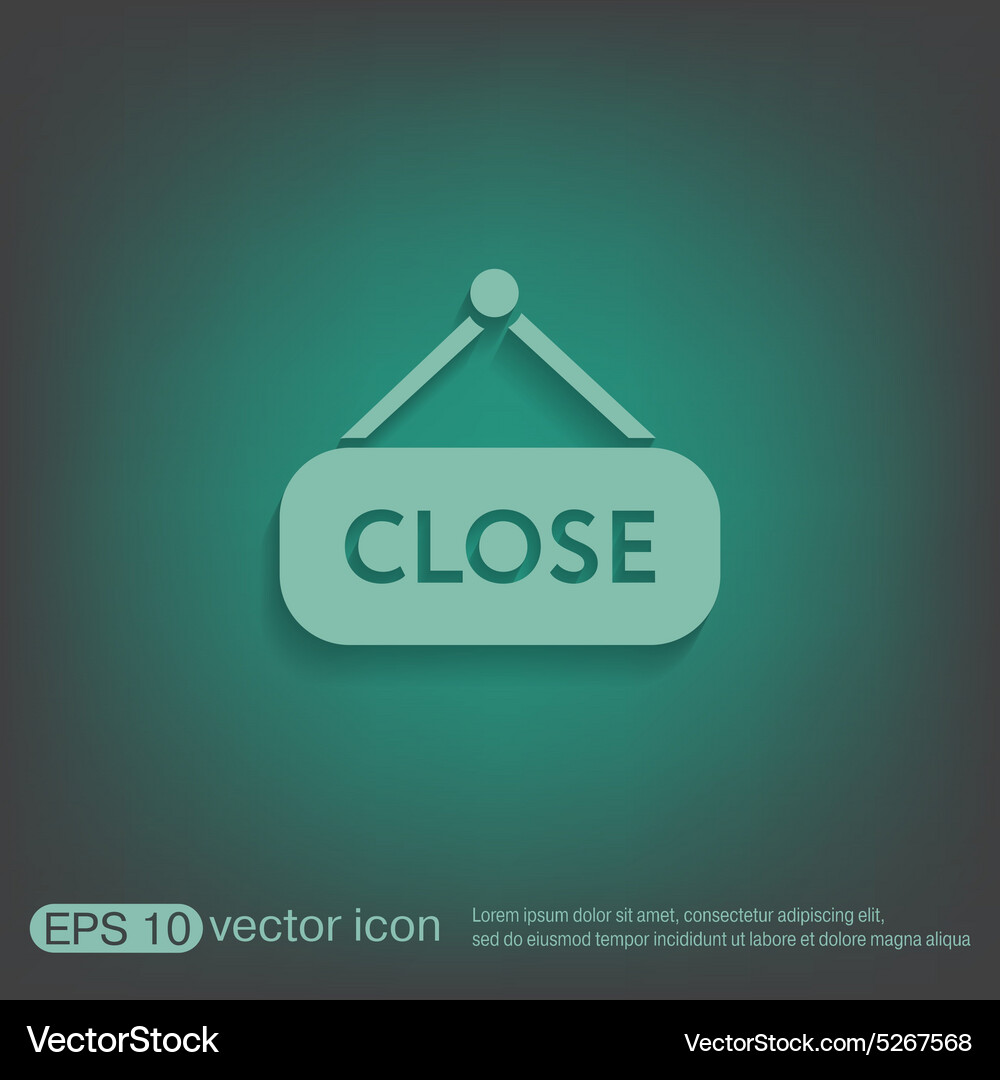 Close label sign symbol icon tablet closed Vector Image