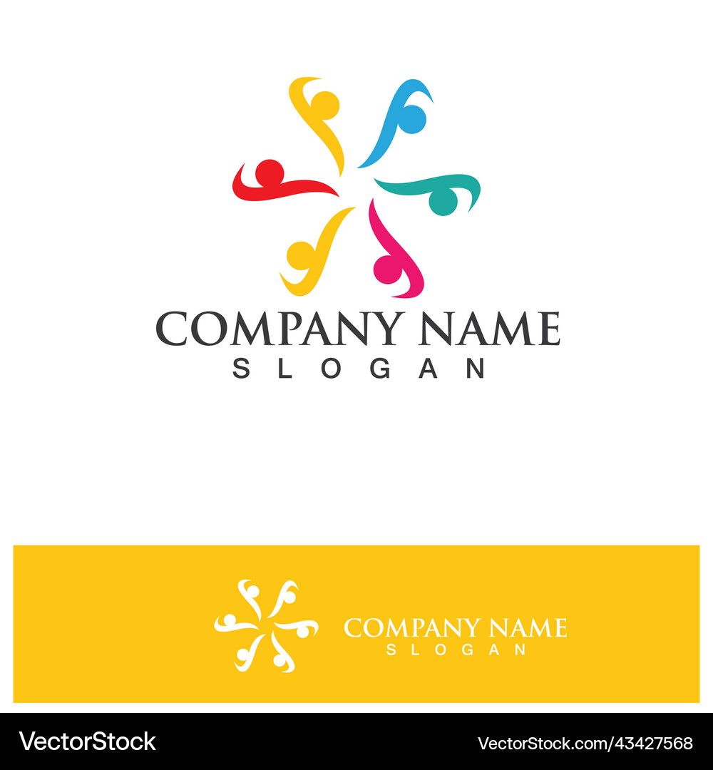 Community group logo network and social icon Vector Image