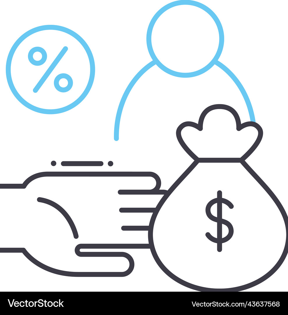 Debt collection line icon outline symbol Vector Image