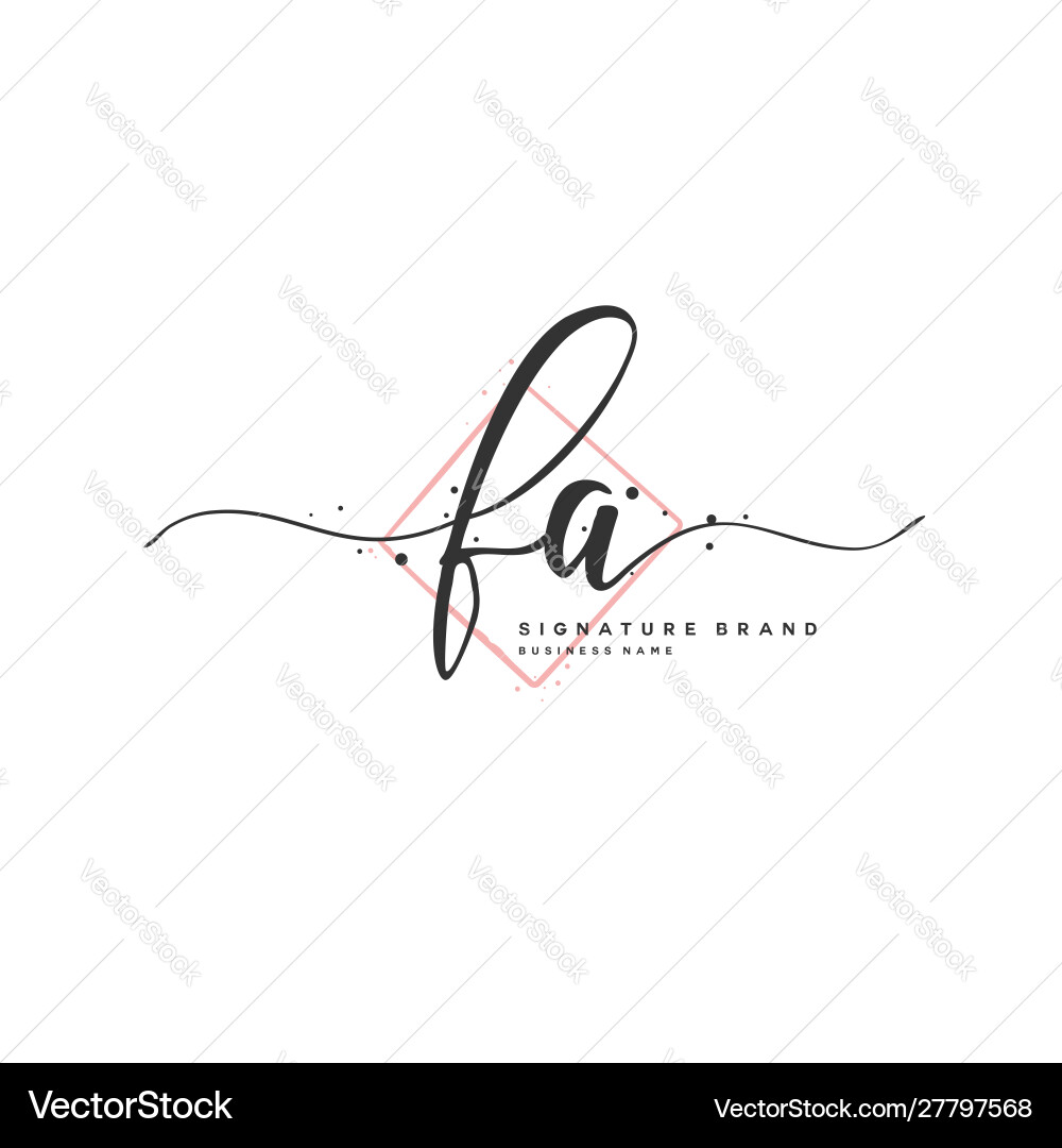 F a initial letter handwriting and signature logo Vector Image