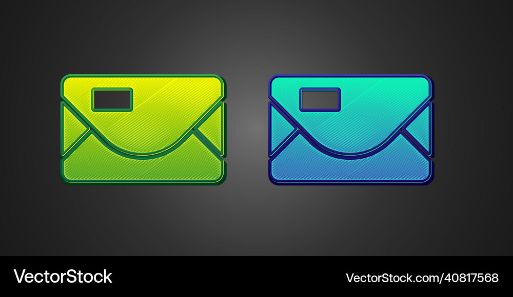 Green and blue envelope with christmas party Vector Image