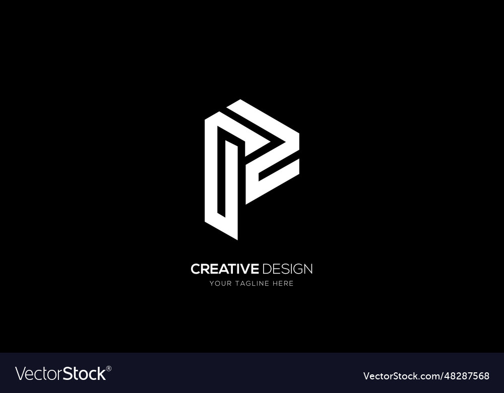 Letter p creative monogram logo Royalty Free Vector Image
