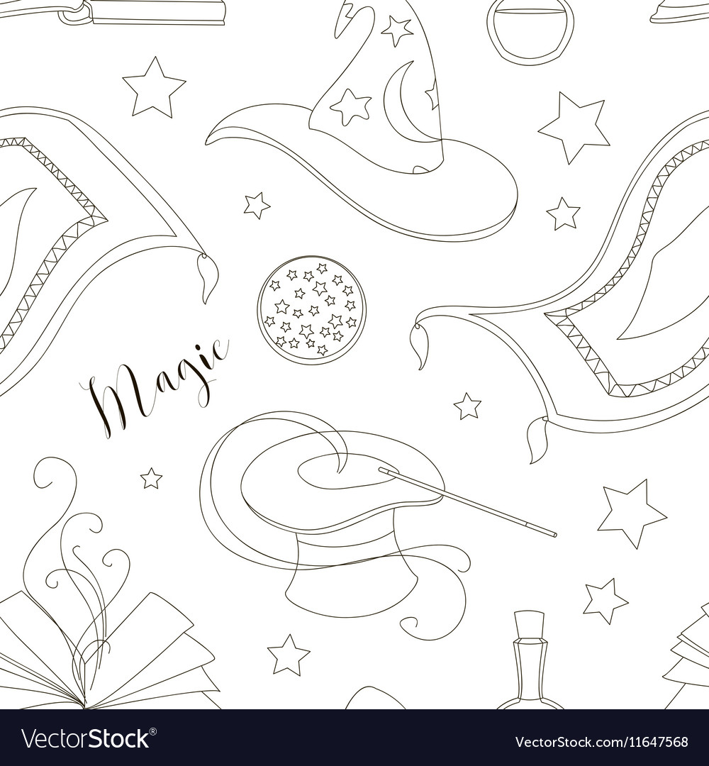 Magic set pattern Royalty Free Vector Image - VectorStock