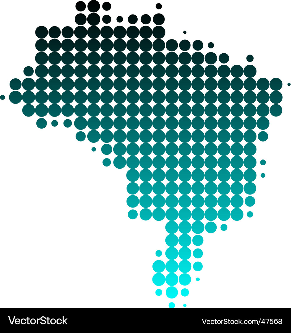 Map of brazil Royalty Free Vector Image - VectorStock