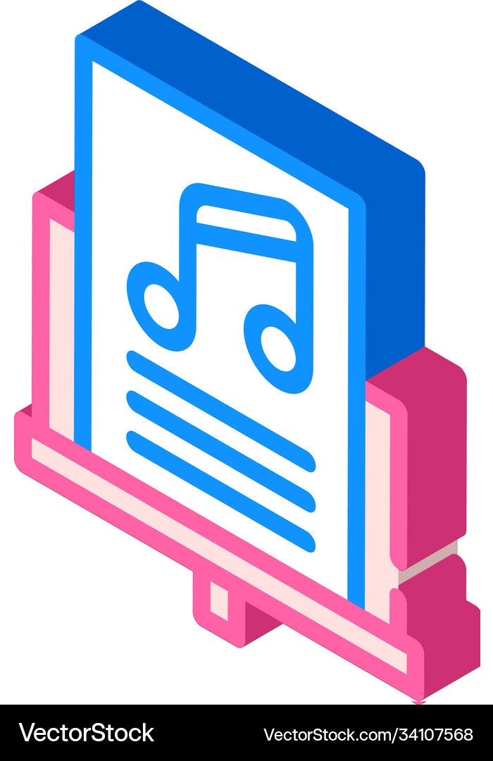 Music lesson isometric icon color Royalty Free Vector Image