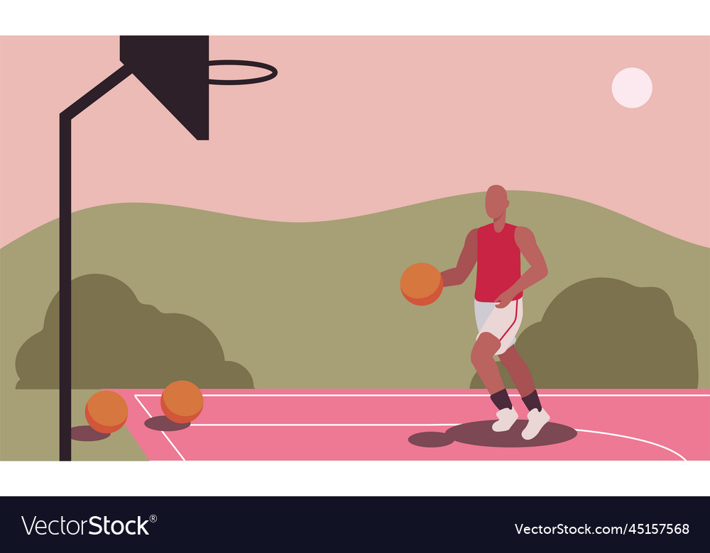 Player man basketball Royalty Free Vector Image