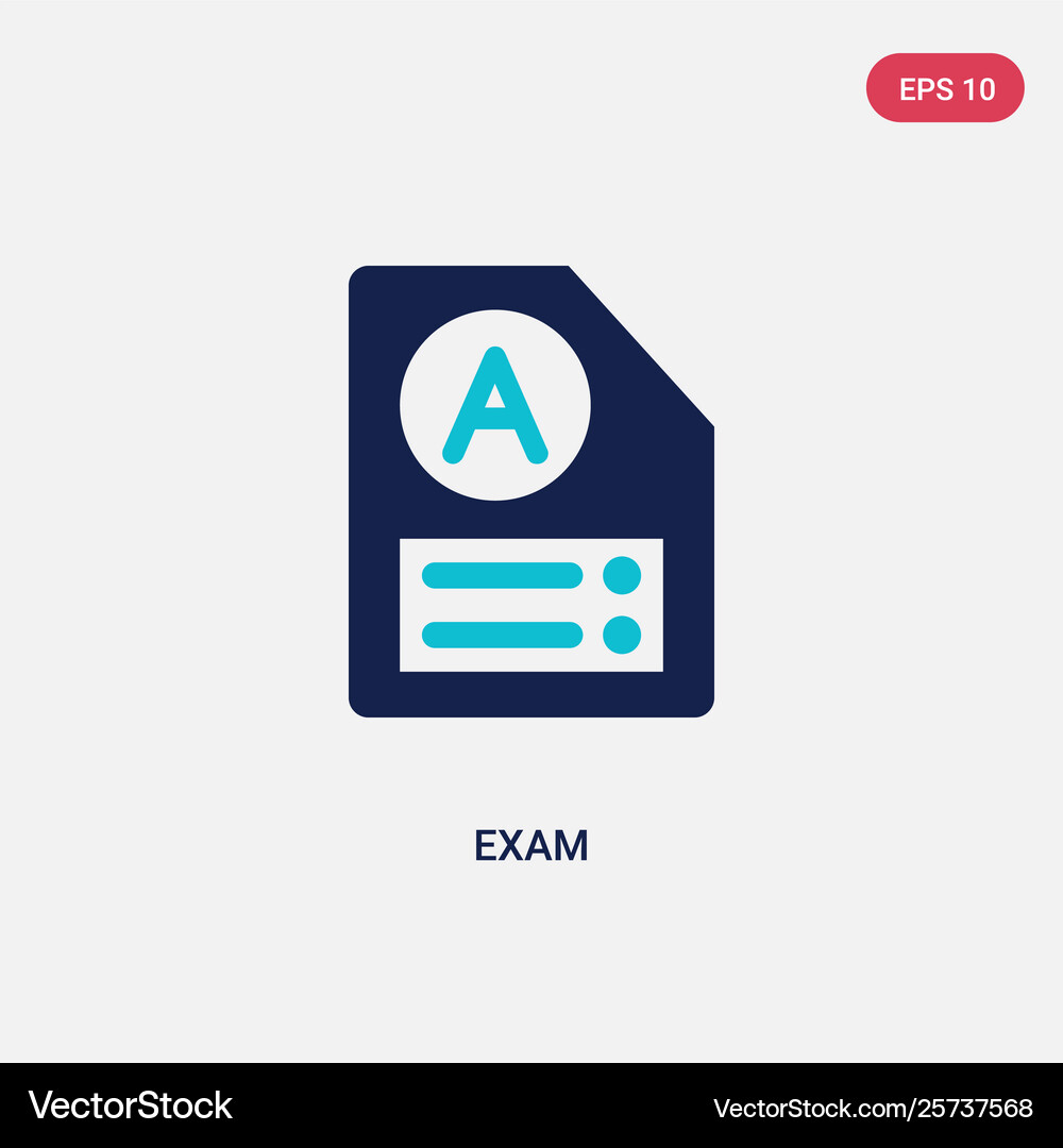 Two color exam icon from education 2 concept Vector Image