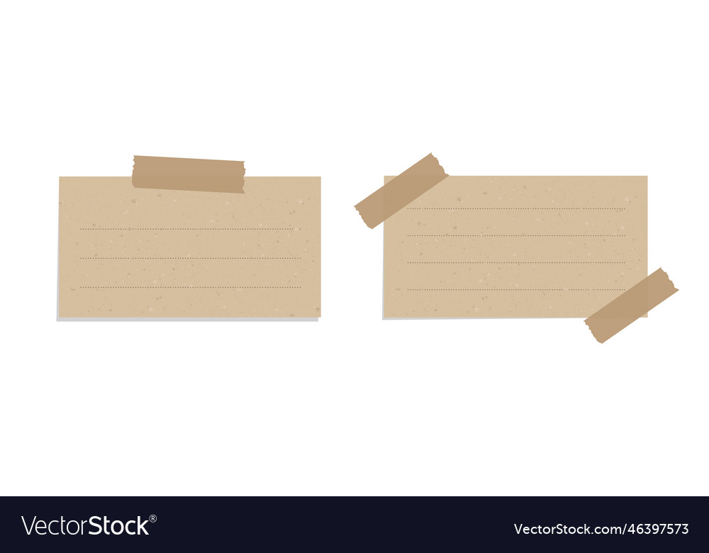 Aesthetic vintage brown paper note set recycled Vector Image Aesthetic vintage brown paper note set recycled Vector Image