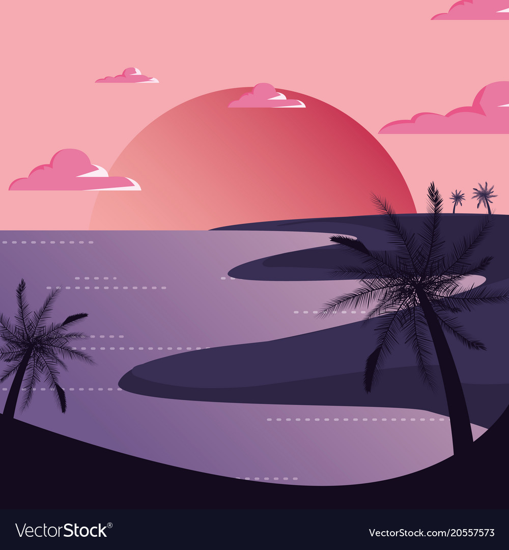 Beach landscape design Royalty Free Vector Image