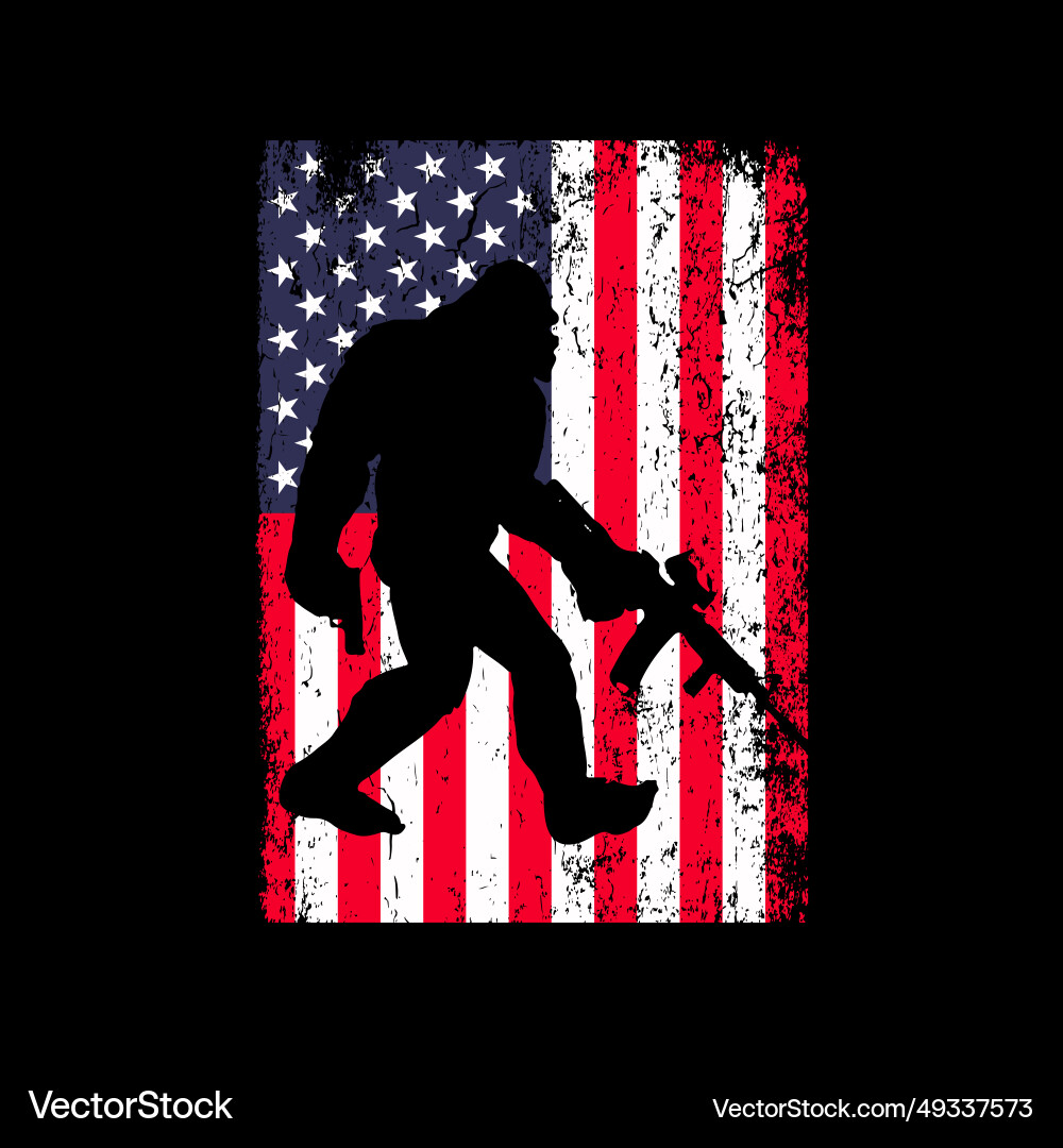 Bigfoot 2nd amendment right to bear arms gift Vector Image